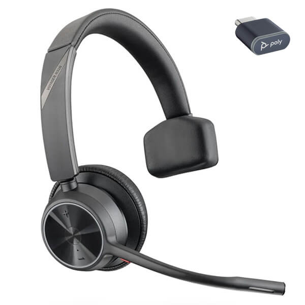 Poly Voyager 4310 UC Wireless Headset with Charge Stand, USB-C , 218474 ...
